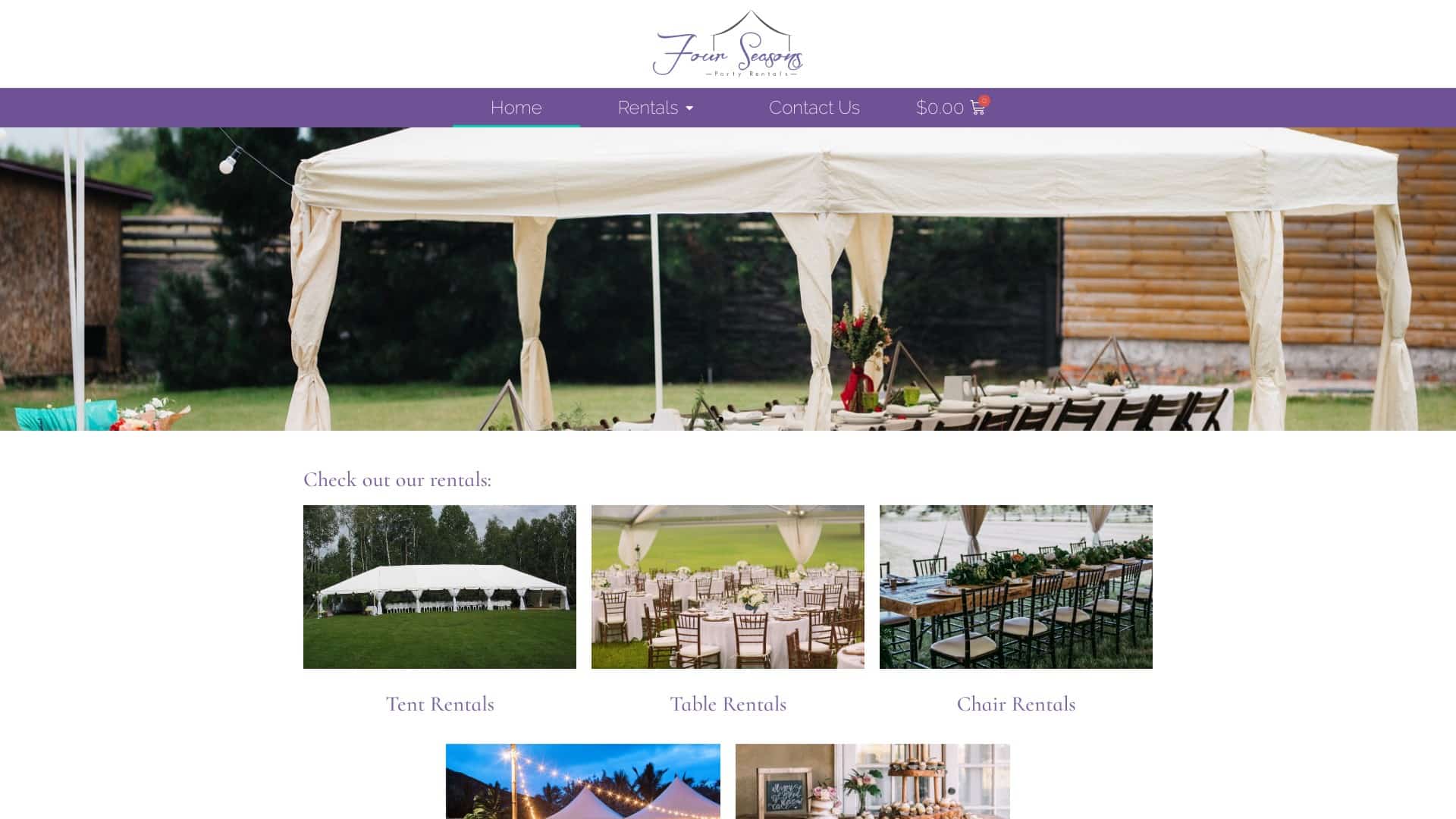 Four Season Party Rentals – Design by NH